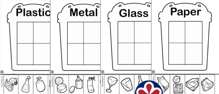 Recycling Sorting Activity and Worksheets | BuyLapbook